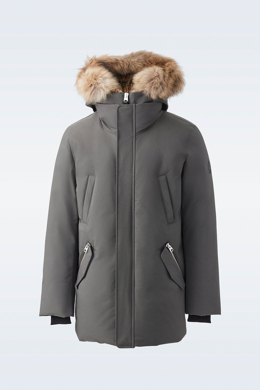 Edward-F, 2-in-1 down parka with hooded bib and natural fur for men ...