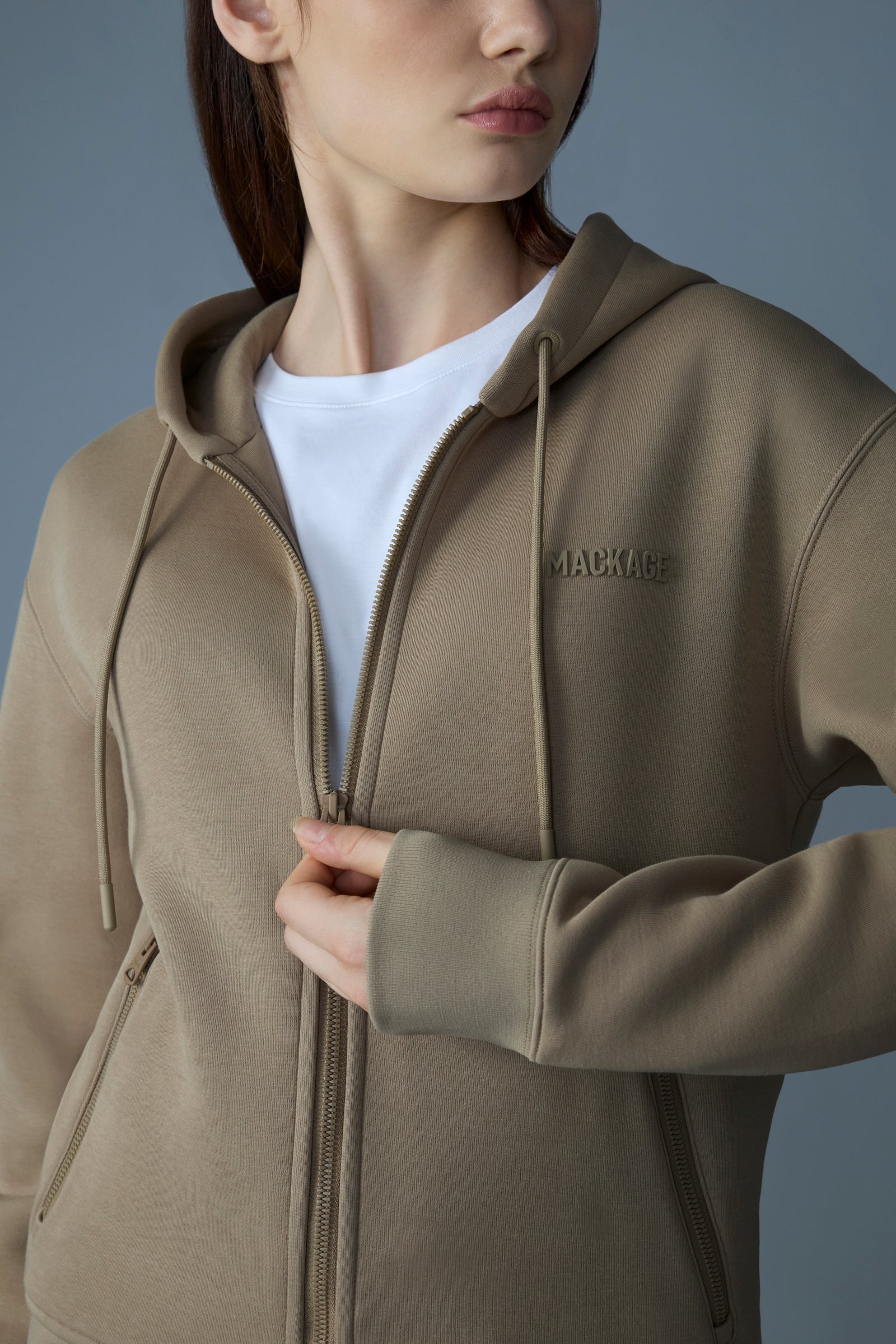 Kryssa, Double-Face Zip-Up Hoodie | Mackage® UK