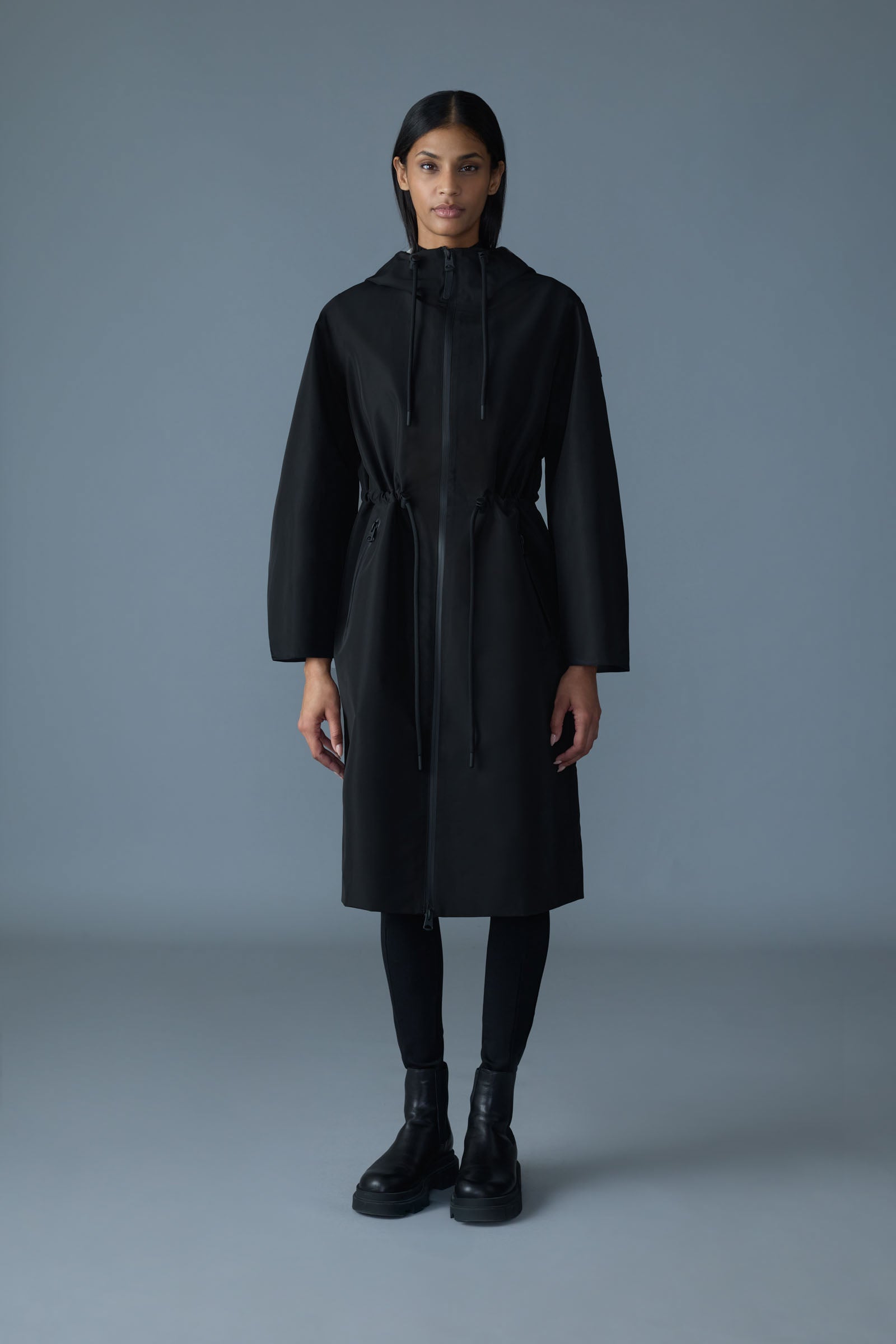 Mekelle-Z, Long recycled technical rain coat | Mackage® UK