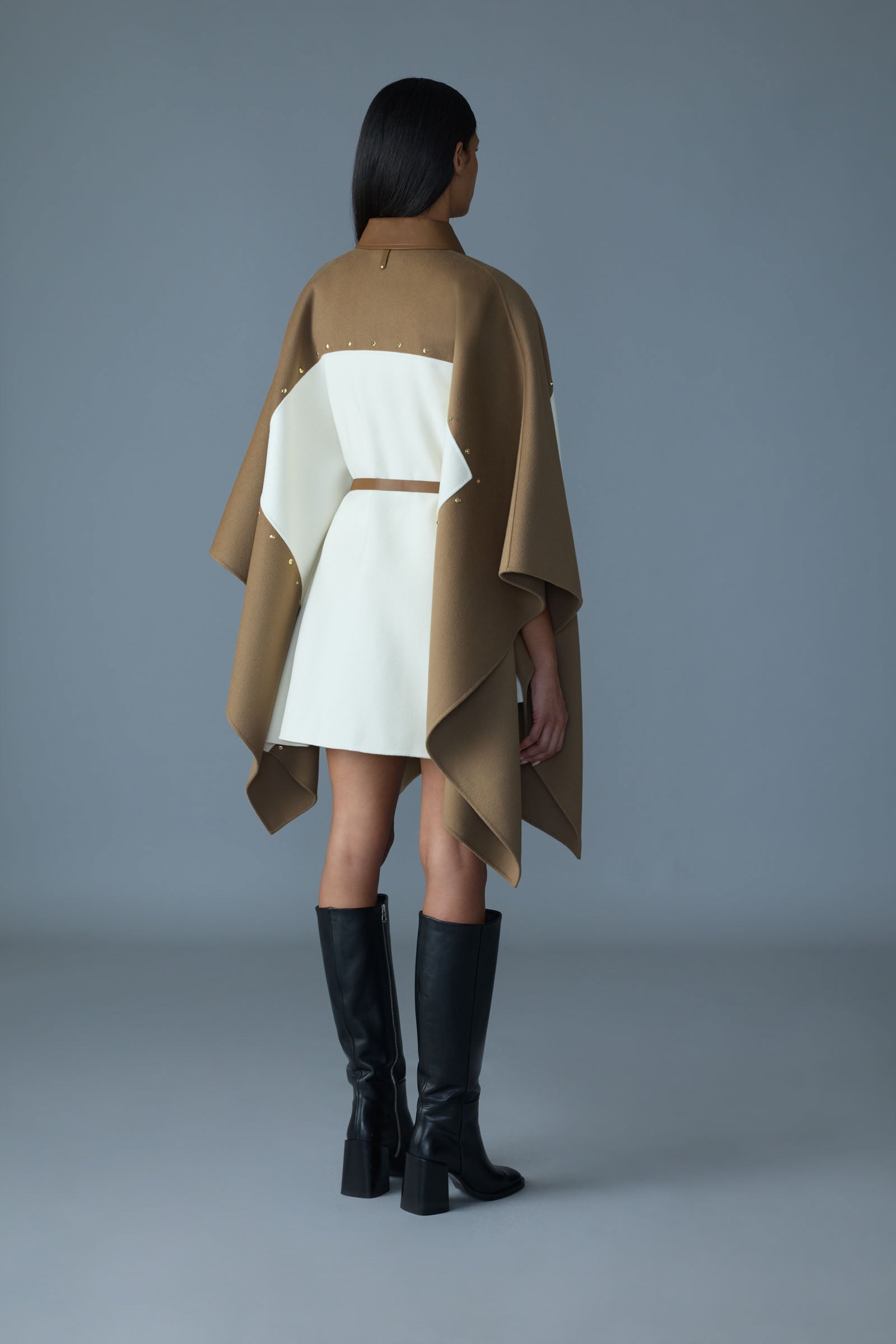 Moly, Studded Wool Cape Jacket | Mackage® UK