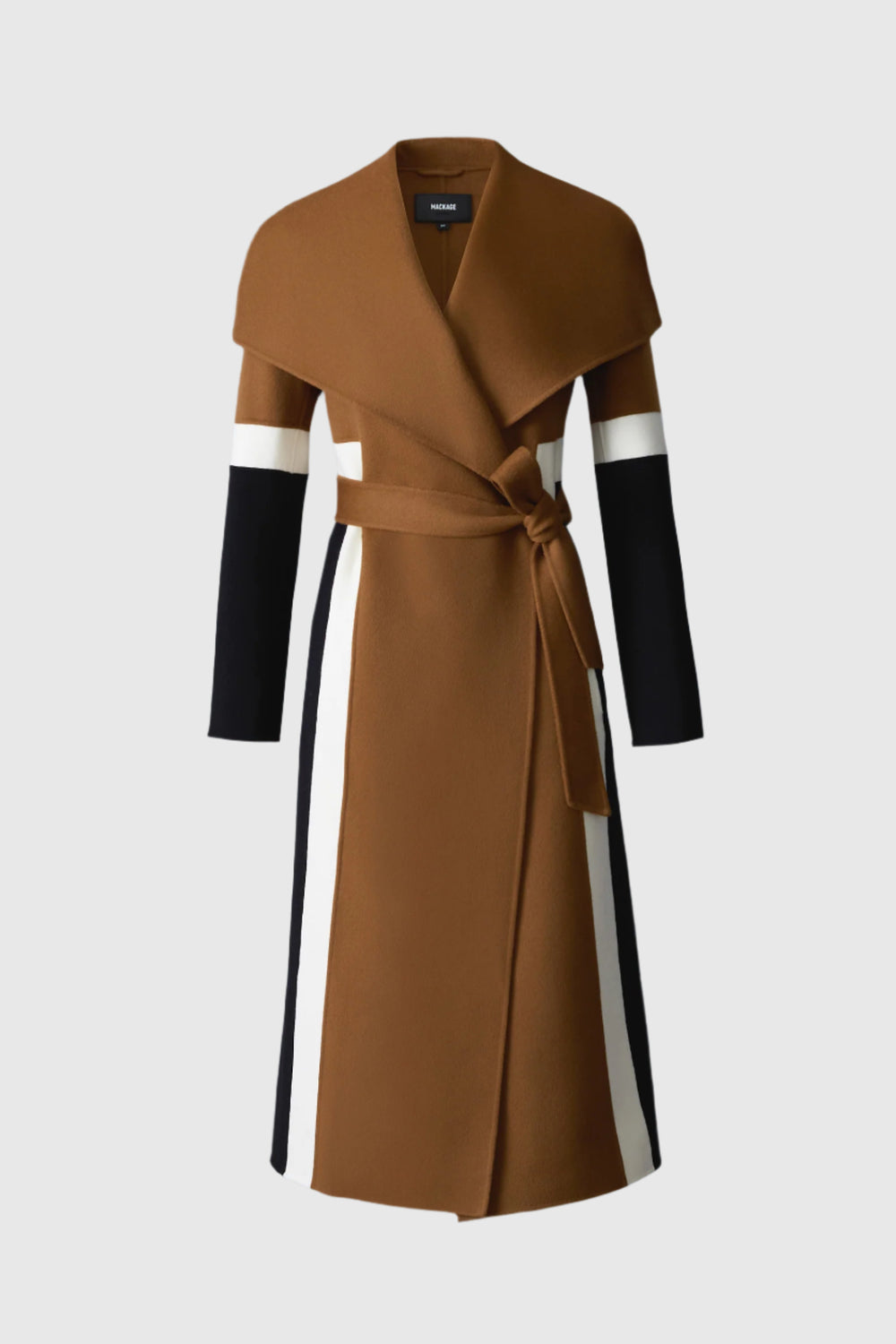 Nyrie, Long Wool Coat With Sash Belt | Mackage® UK